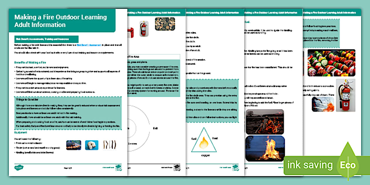 Making a Fire Outdoor Learning Adult Information Sheet