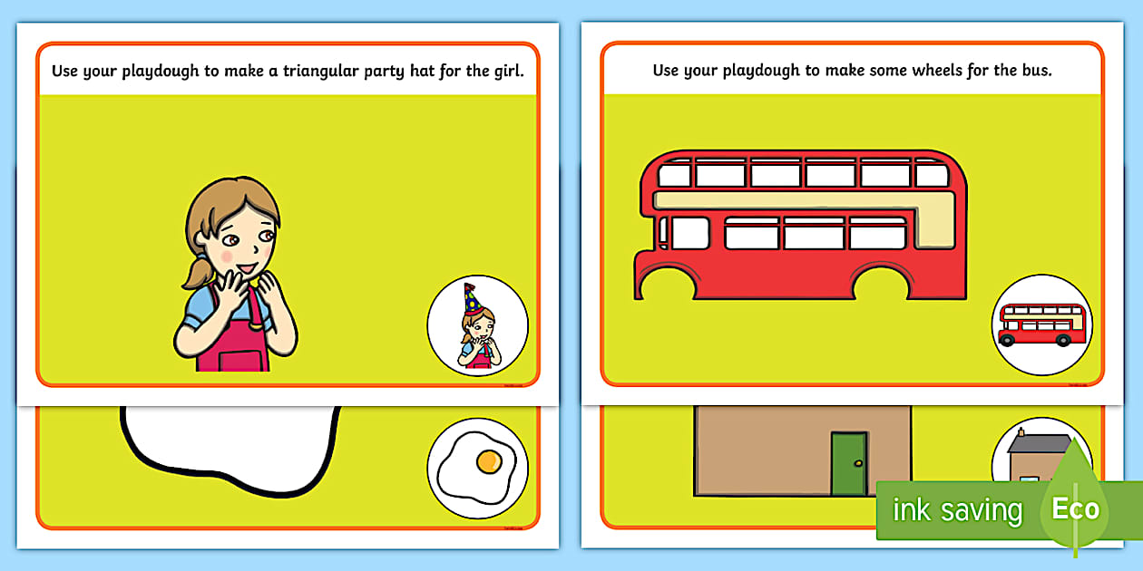 2D Shape Modelling Dough Mats for Visually Impaired - Twinkl