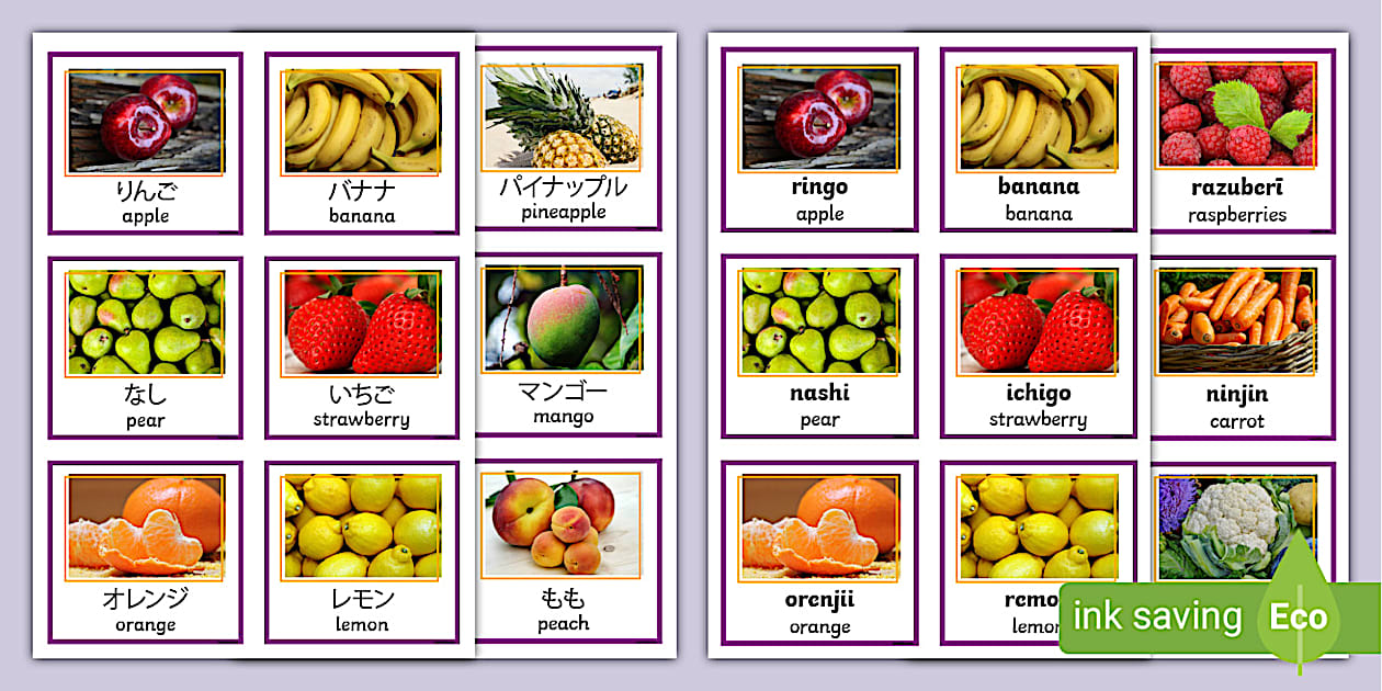 Japanese Fruits and Vegetables Flashcards | Twinkl - Twinkl