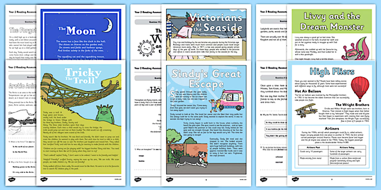 Year 2 Reading Assessment Pack | Reading Tests | Twinkl