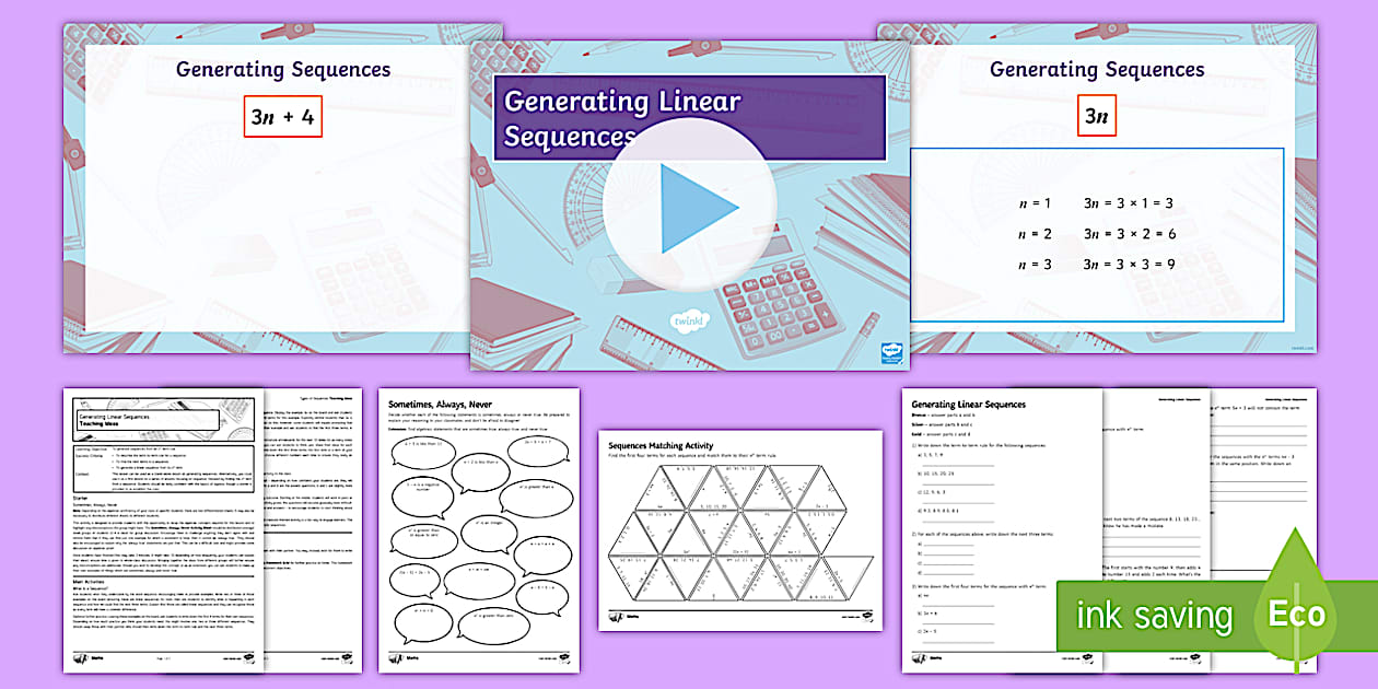 Generating Linear Sequences Open-Ended Lesson Pack - Twinkl