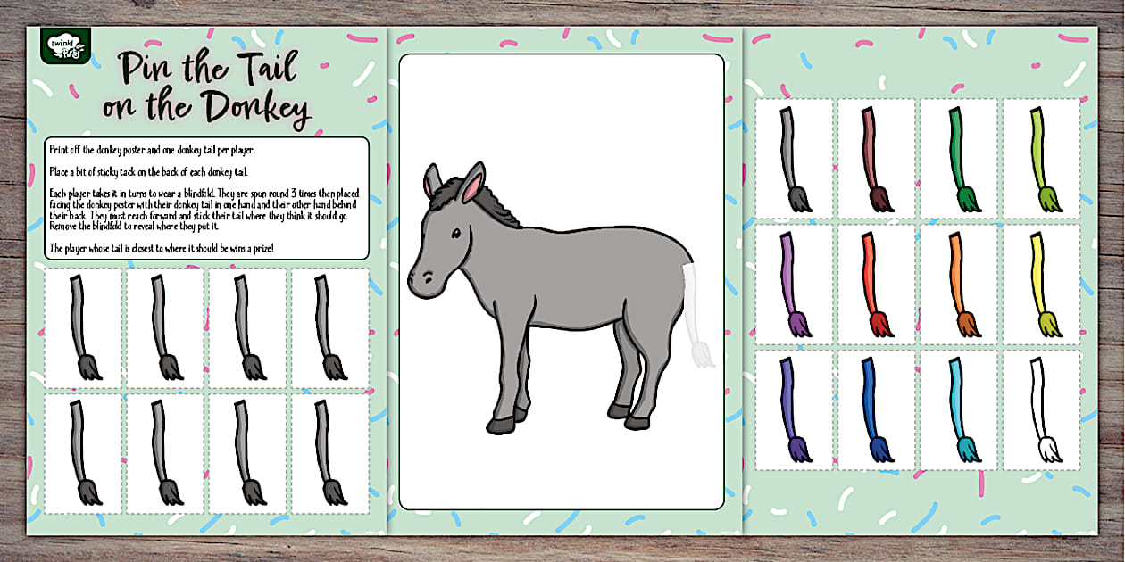 Pin the Tail on the Donkey | Twinkl Party - Twinkl