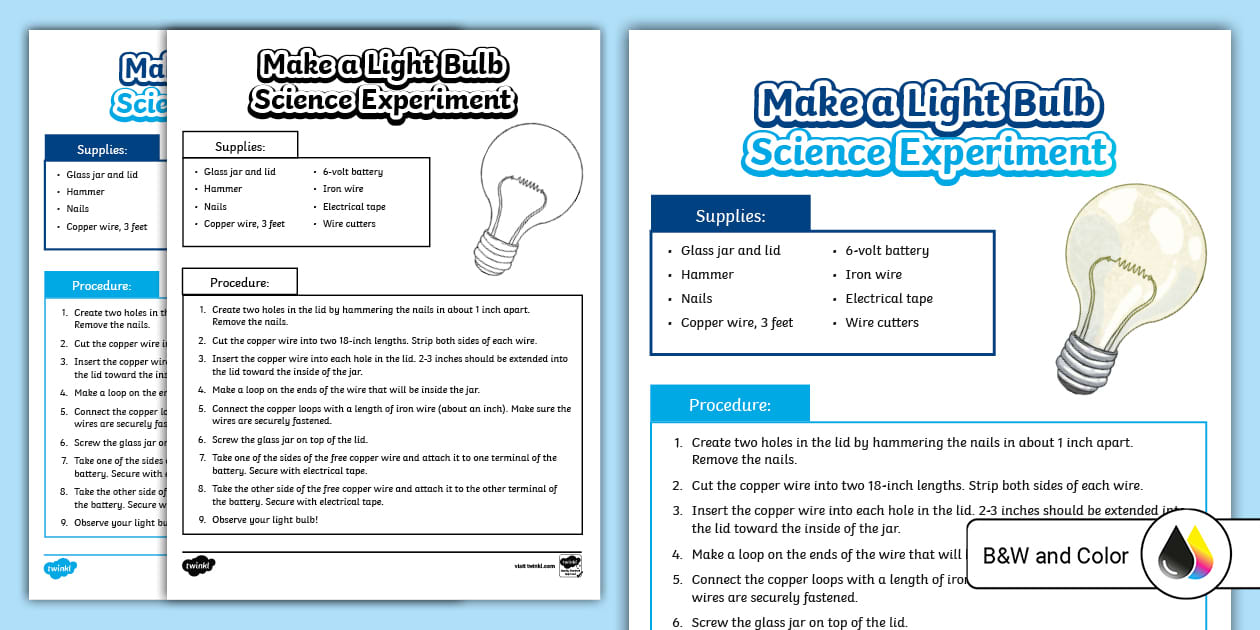 How to Make a Light Bulb | Science | Twinkl usa - Twinkl