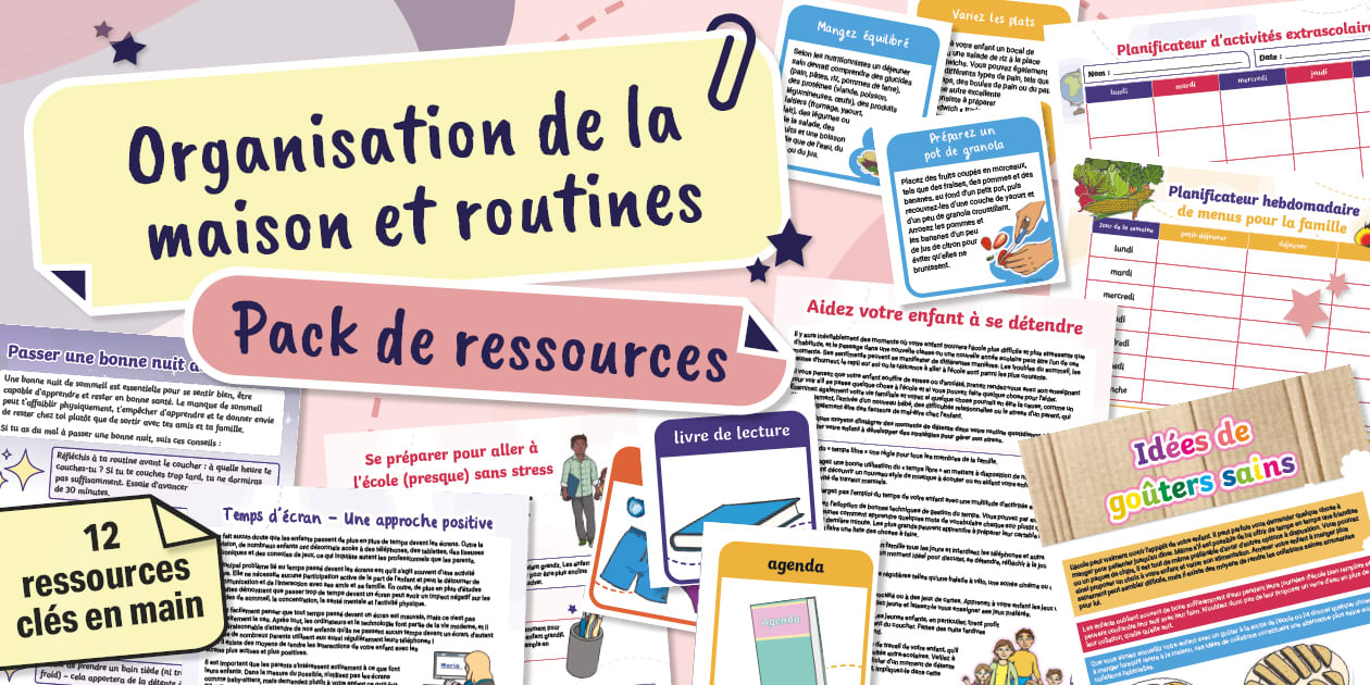 Pack de ressources pour l'organisation de la famille