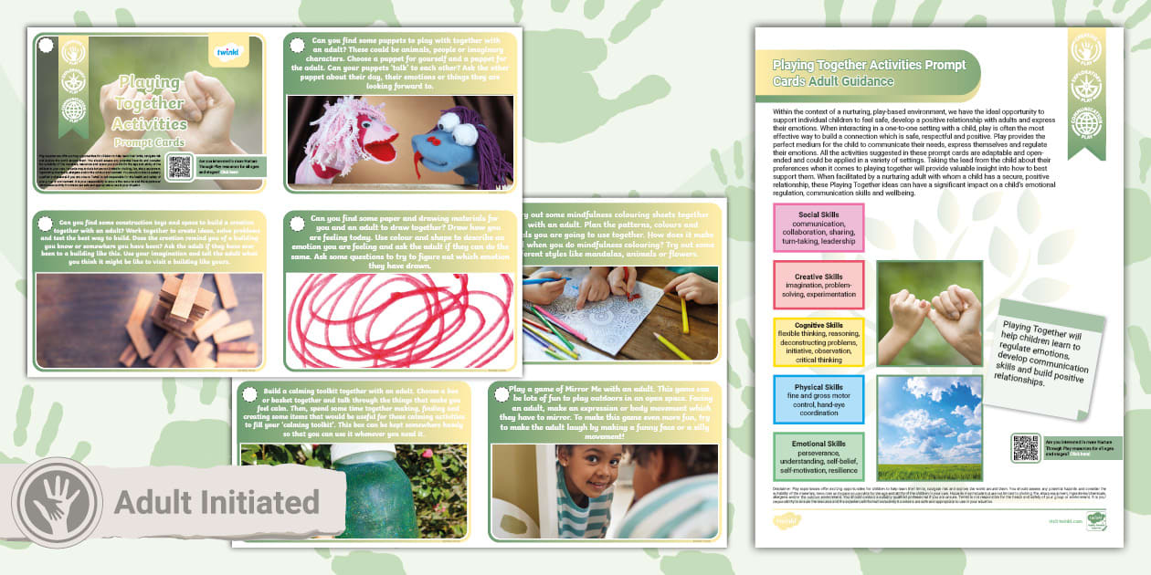 Playing Together Activities Prompt Cards