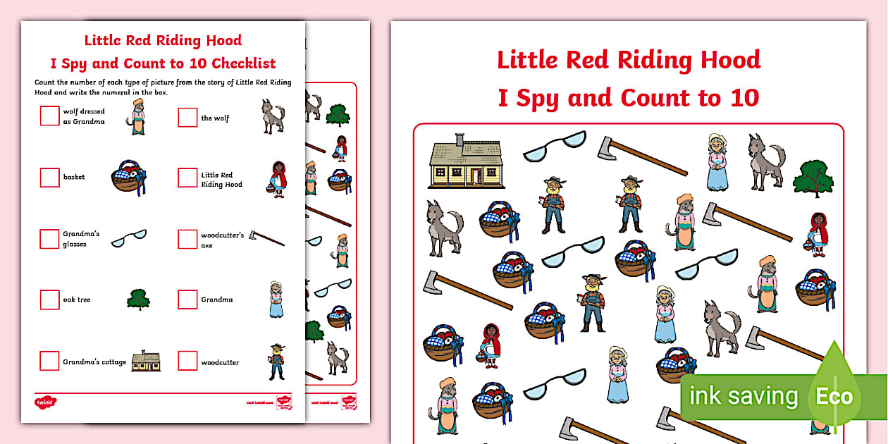 Little Red Riding Hood I Spy and Count Activity to 10