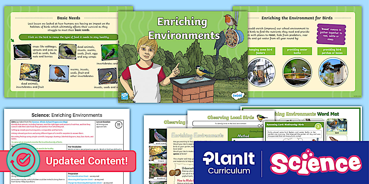 Y3 Biodiversity Birds Human Enriching Environments Lesson 3