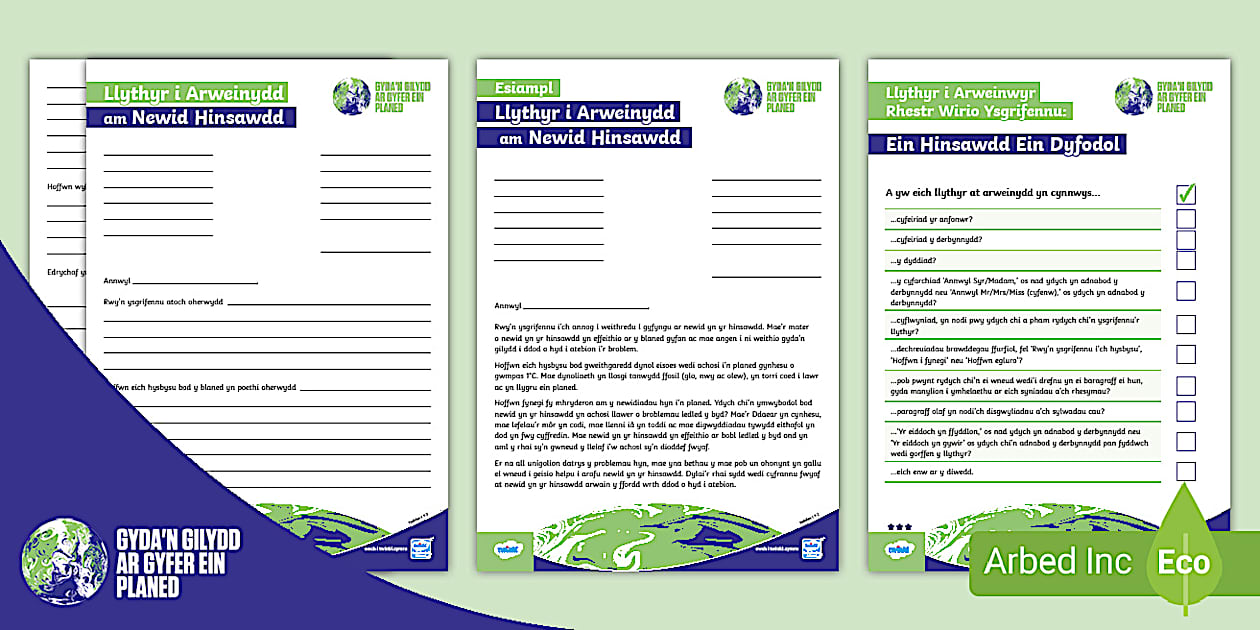 FREE! - COP26: Templed Llythyr At Ein Arweinwyr - Twinkl