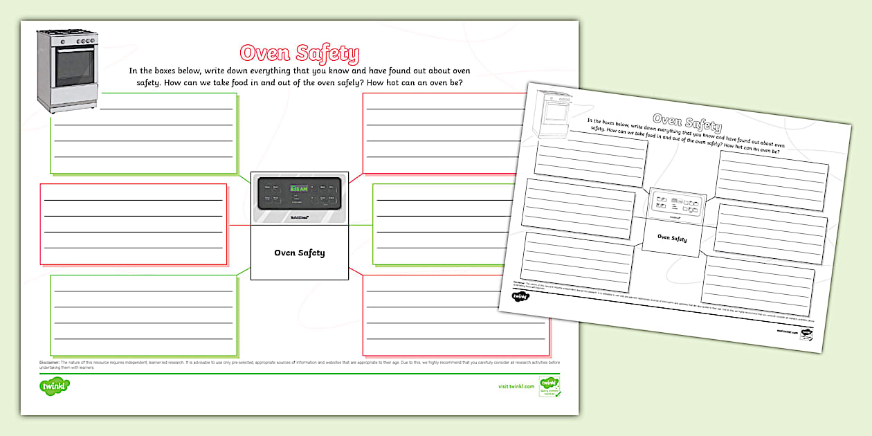 Oven Safety Mind Map - KS2 (teacher made) - Twinkl