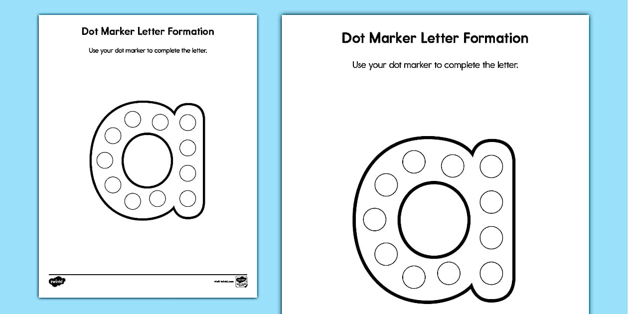 Lowercase Letter a: Dot Marker Letter Formation Worksheet