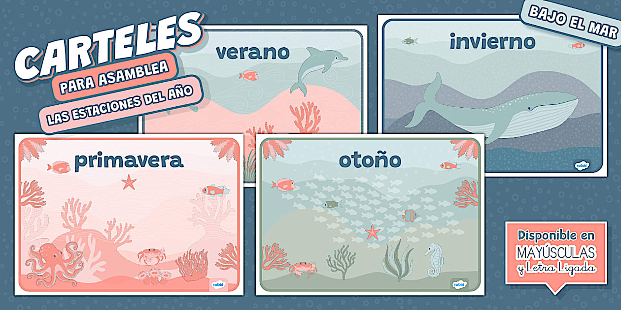 Carteles para asamblea: Las estaciones del año - Bajo el mar