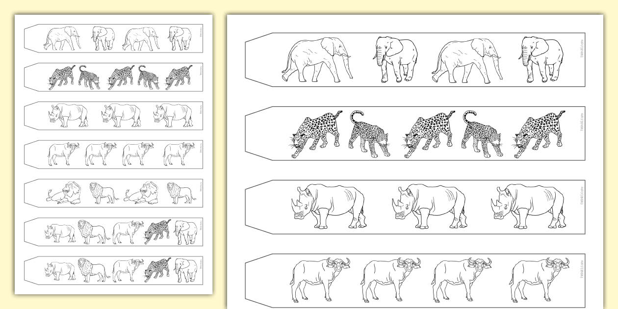 The Big Five Colouring Paper Chains (teacher made) - Twinkl