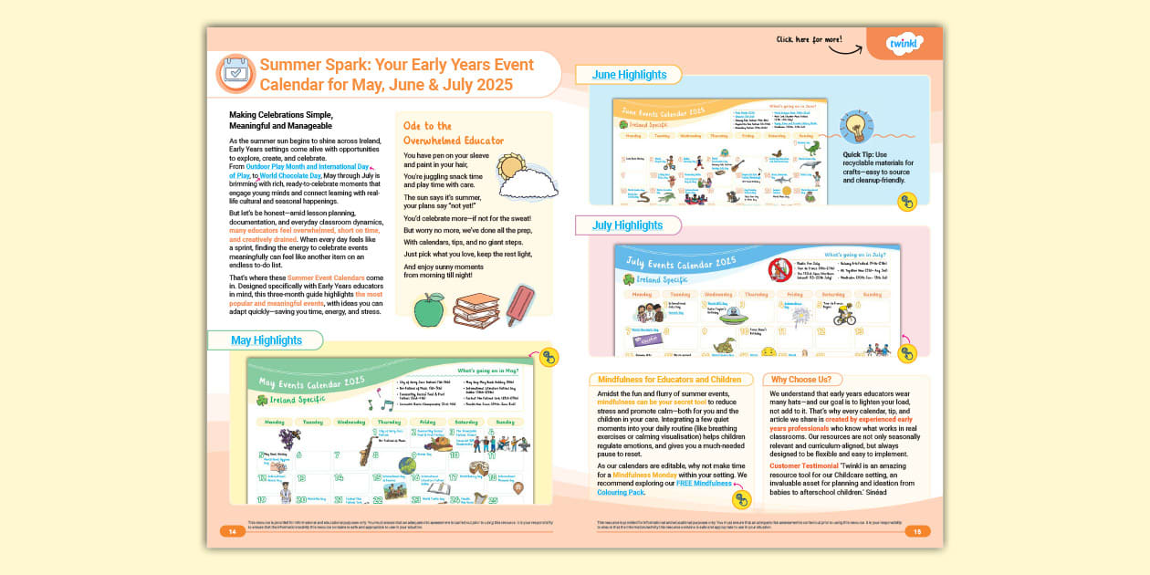 Summer Spark: Your Early Years Event Calendar for May, June & July 2025