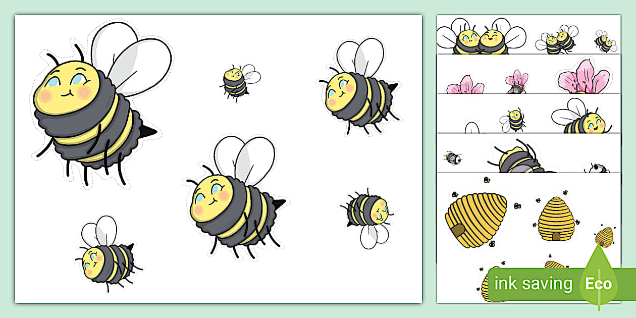 Bee Themed Size Ordering Activity (teacher made) - Twinkl