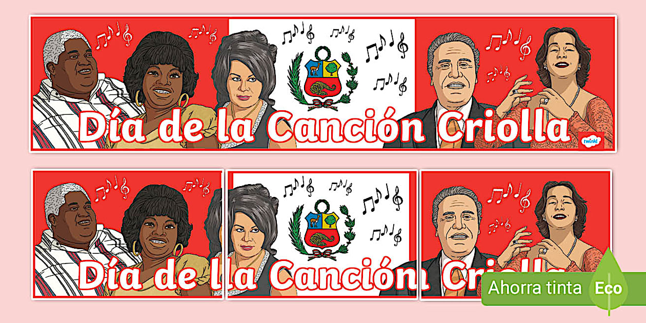Pancarta: Músicos Criollos - Día de la Canción Criolla
