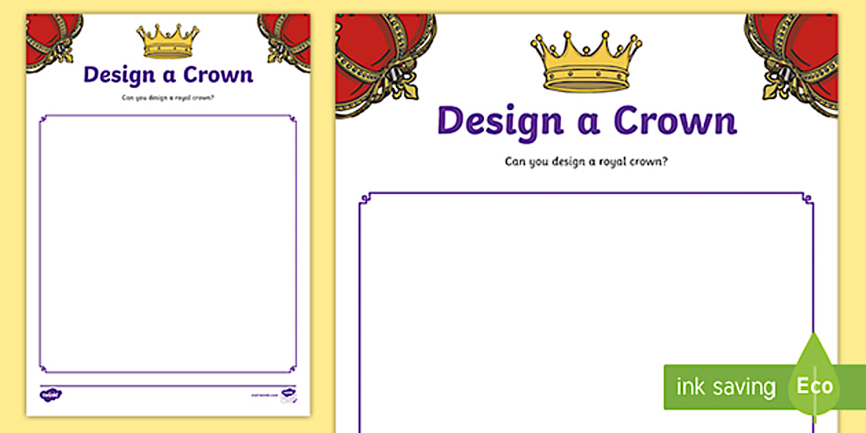 Black and White Design a Crown Worksheet (teacher made)