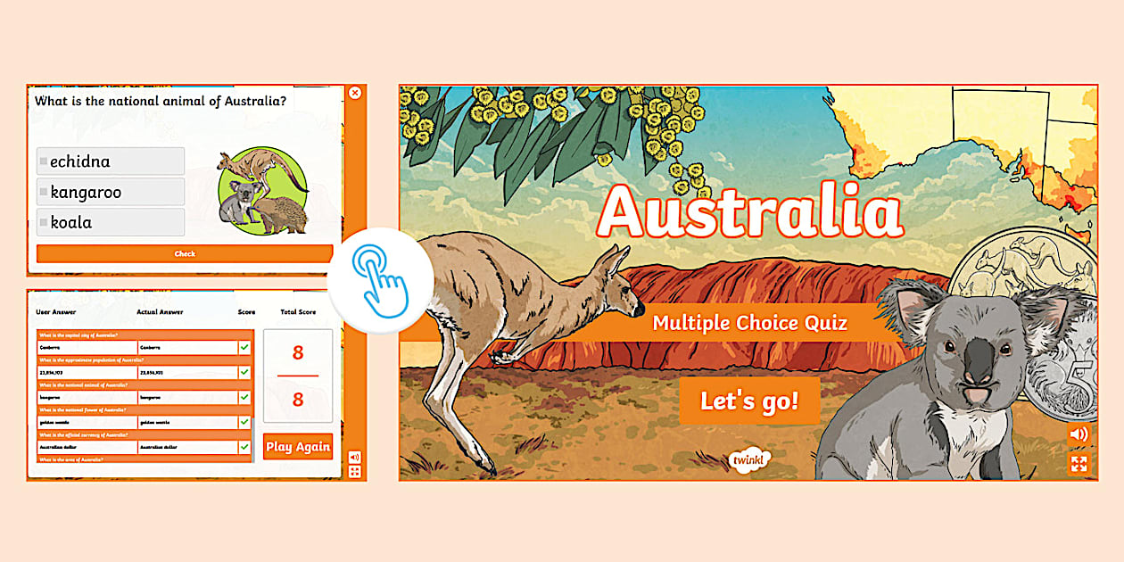 Australia Interactive Quiz (teacher made) - Twinkl