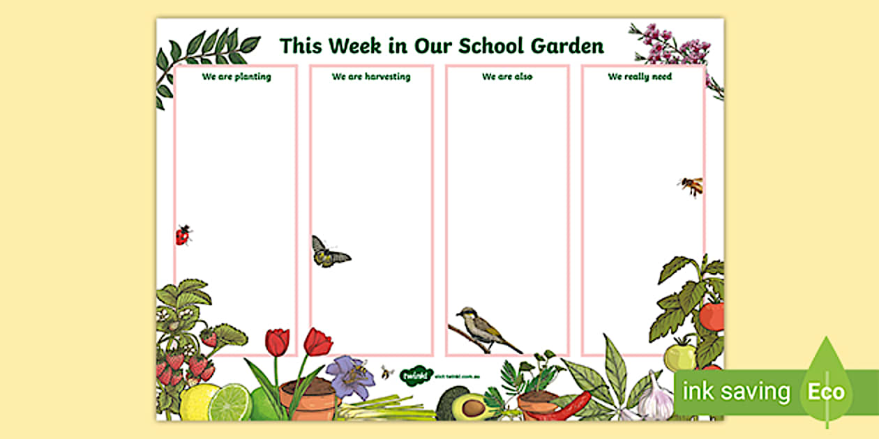 This Week in Our School Garden Display Sign (Teacher-Made)