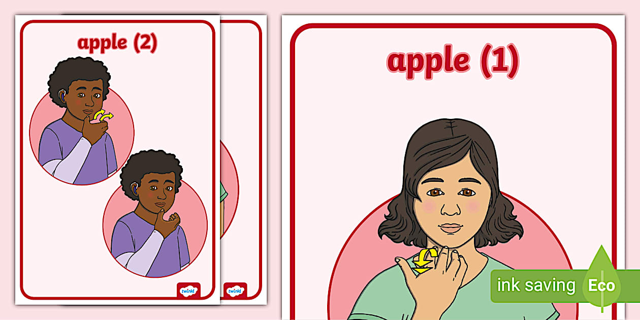 Auslan Apple - Auslan Resources (teacher made) - Twinkl