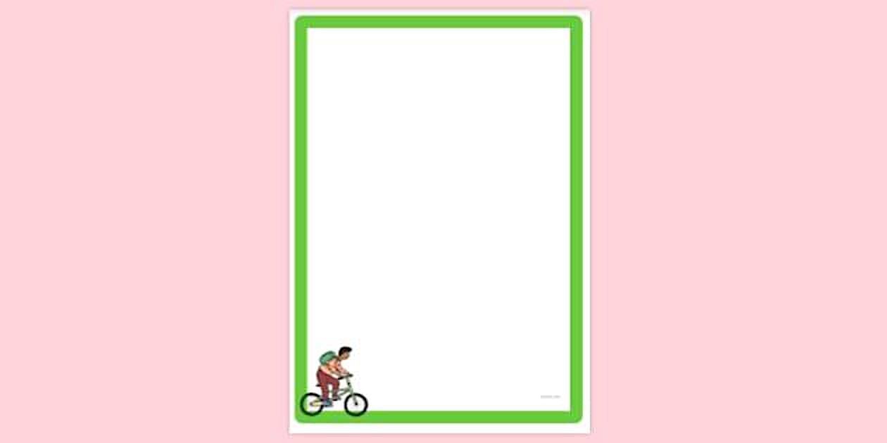 Simple Mountain Bike Page Border | Page Borders | Twinkl
