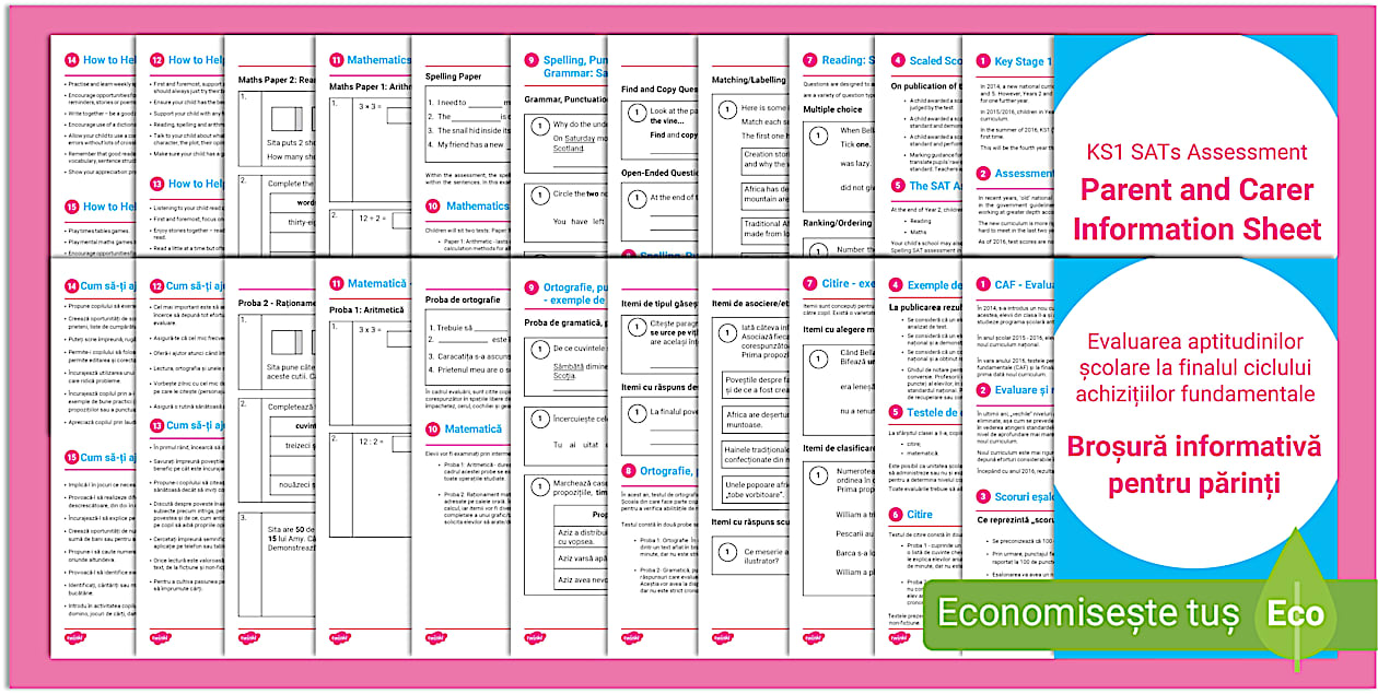 KS1 SATs Assessment Parent and Carer Information Sheet English-Romanian