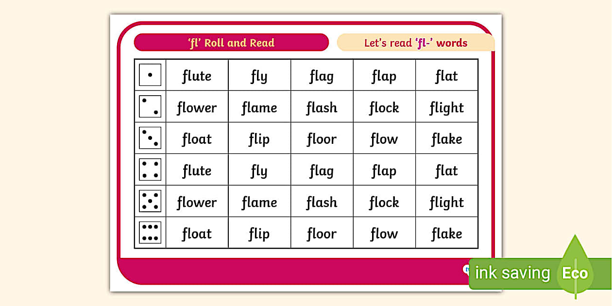 'fl' Roll and Read Board Game (teacher made) - Twinkl