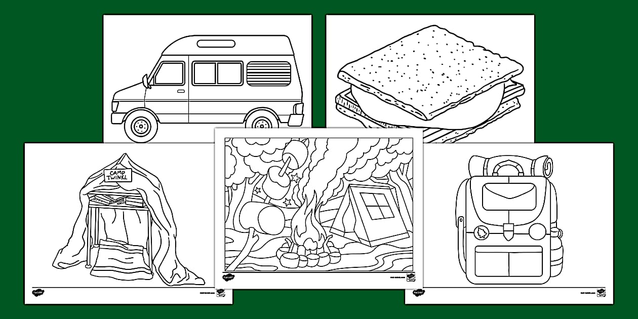 Camping Coloring Sheets (teacher made) - Twinkl