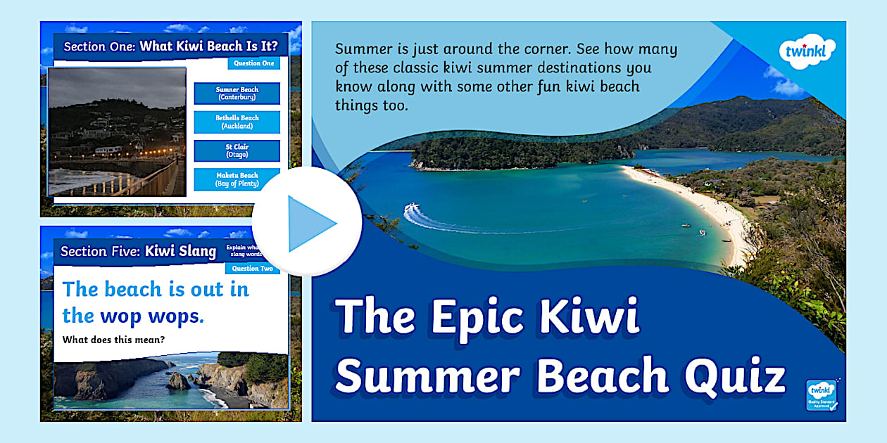 The Epic Kiwi Summer Beach Quiz (teacher made) - Twinkl