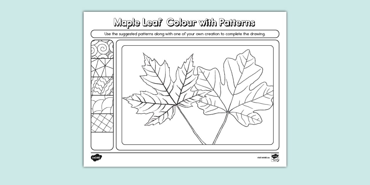 * NEW * Maple Leaf Colour With Patterns Activity - Twinkl