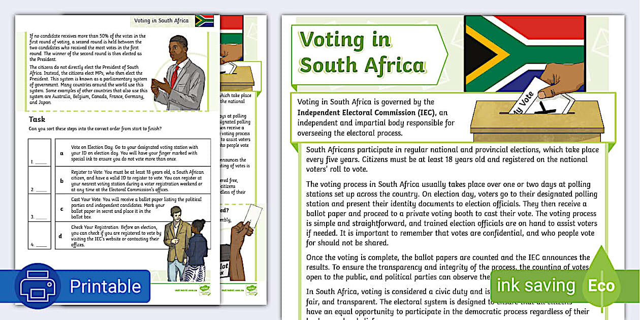 Voting in South Africa PDF | Grade 6 | Twinkl South Africa