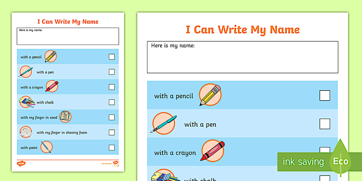 I Can Write My Name Worksheet / Worksheet (teacher made)