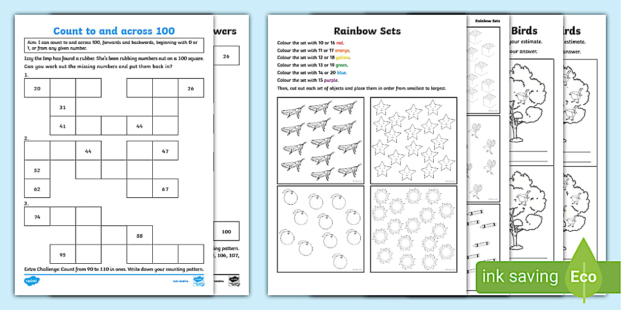 Maths First/Second Class Counting Pack 2 - Twinkl