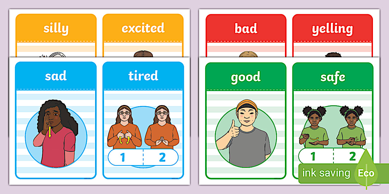 Auslan Areas of Regulation Cards (teacher made) - Twinkl