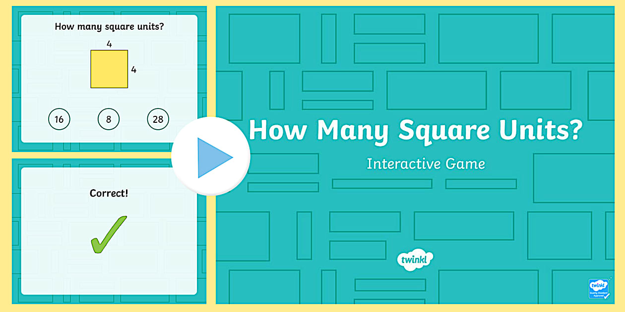 How Many Square Units PowerPoint Game - Twinkl