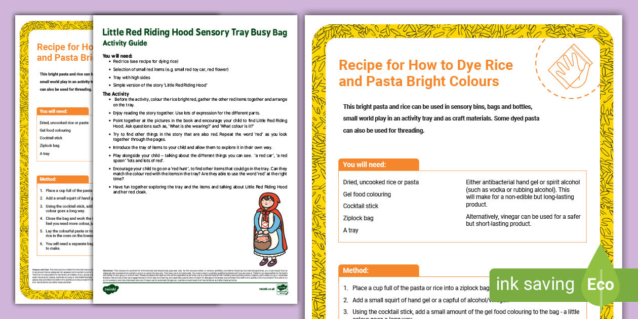 Little Red Riding Hood Sensory Tray Busy Bag Resource Pack for Parents