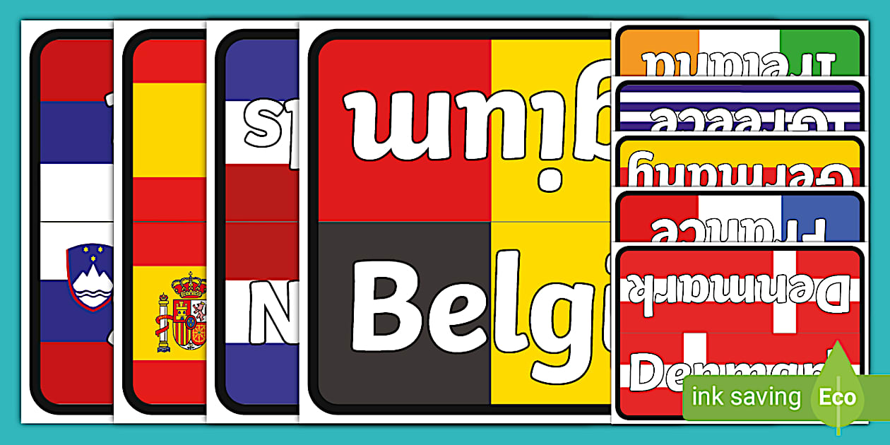 European Flags Class Table Group Signs - Twinkl