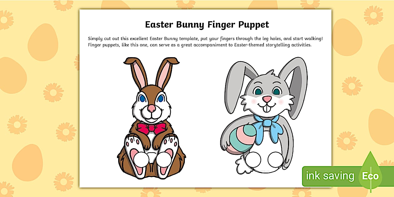 Easter Bunny Finger Puppets - Primary Resources - Twinkl