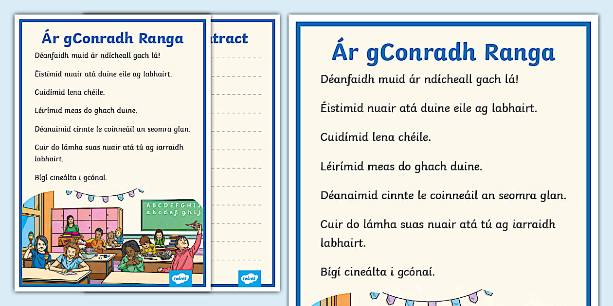 Ár gConradh Ranga Display Poster (teacher made) - Twinkl