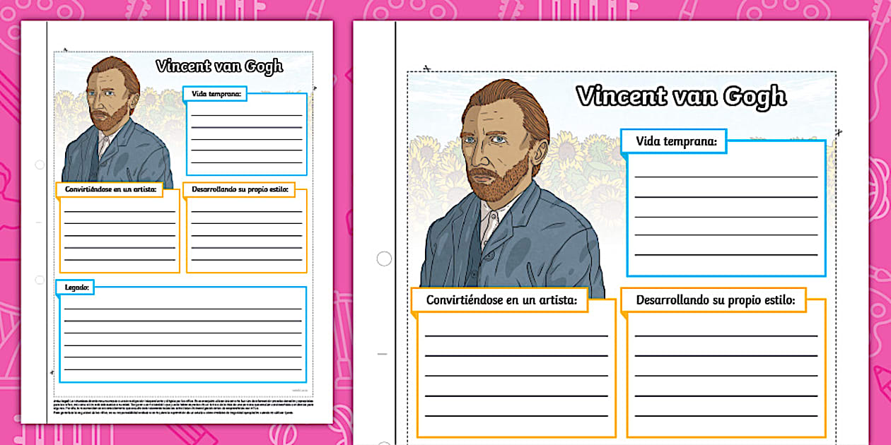 Guía de Trabajo: Biografía de Vincent van Gogh - Twinkl