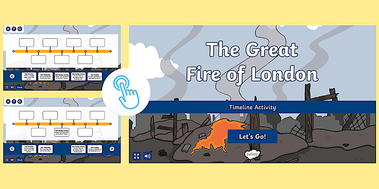 The Fire of London Interactive Timeline Activity - Twinkl