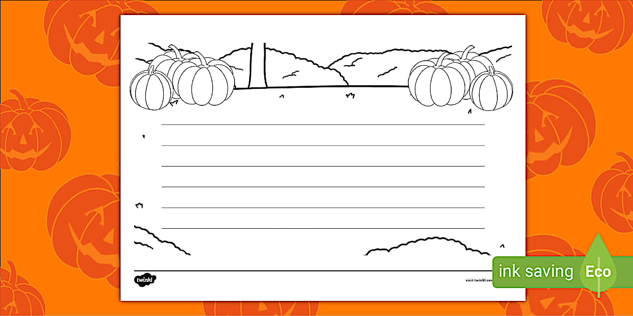 Pumpkin Patch Writing Template (teacher made) - Twinkl