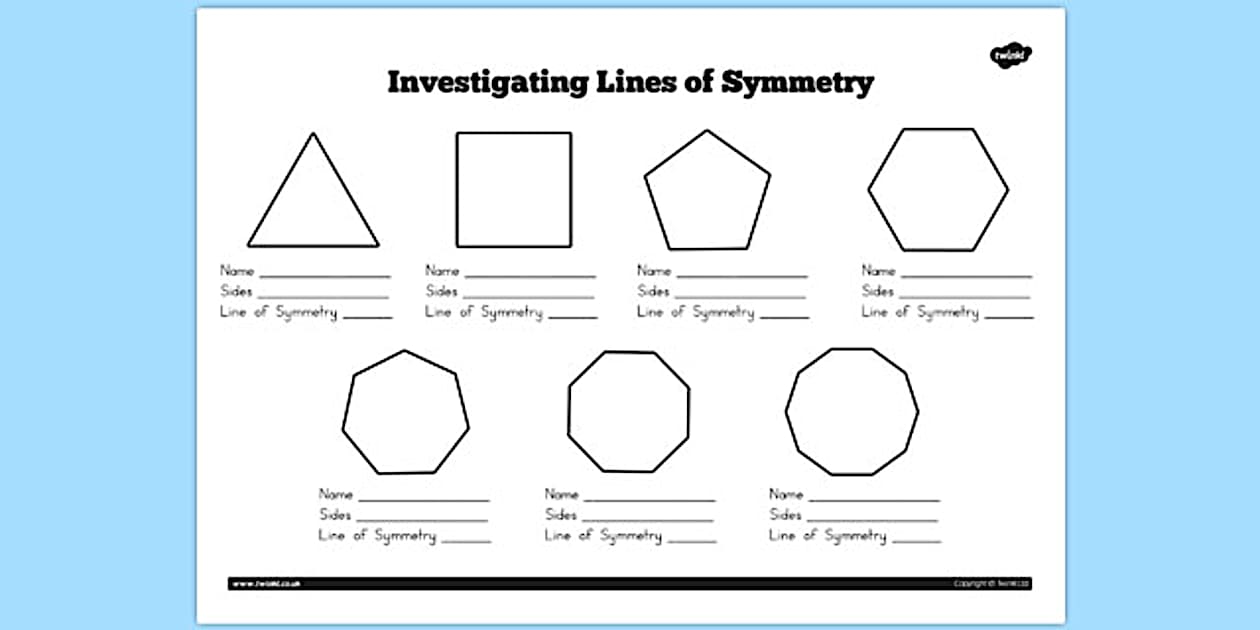 Investigating Lines of Symmetry Worksheet (teacher made)