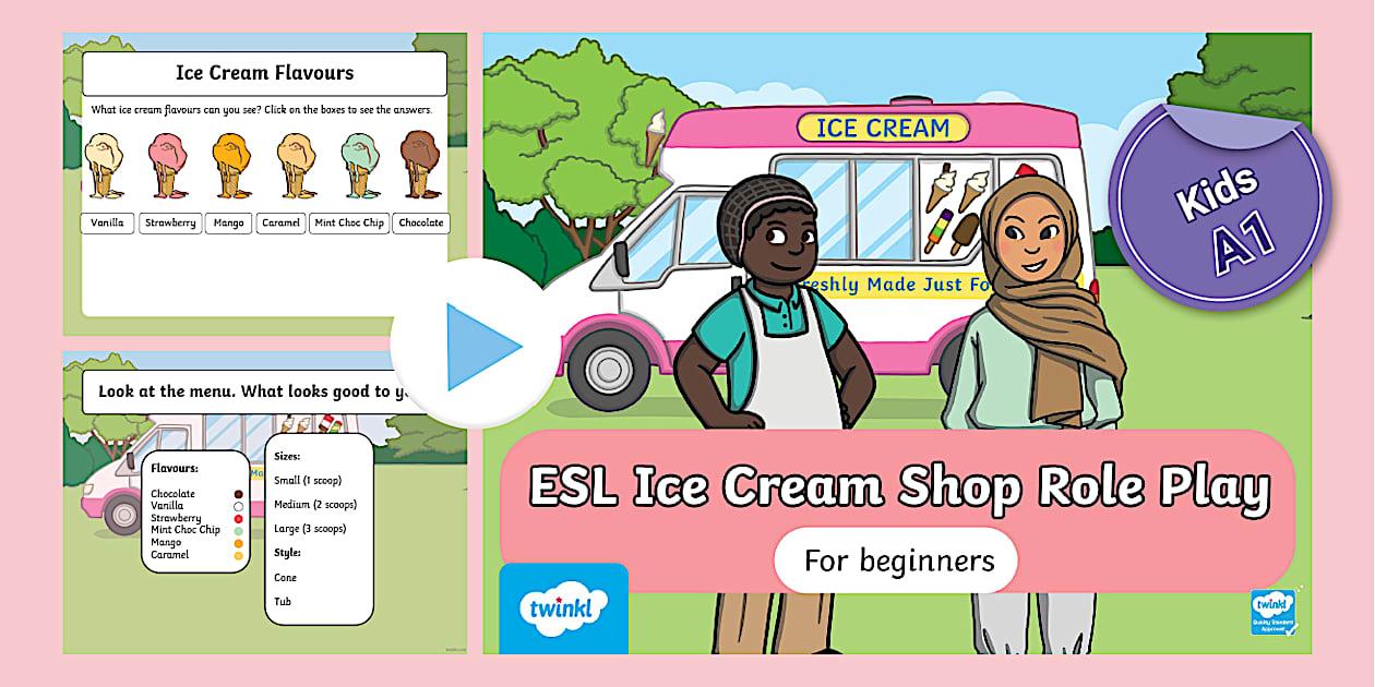 ESL Ice Cream Role Play Lesson for Beginners - Twinkl