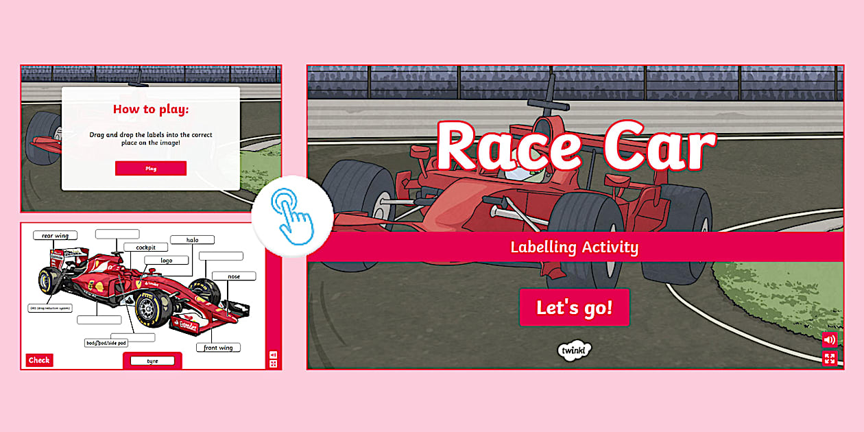 Race Car Interactive Labelling Activity (Teacher-Made)