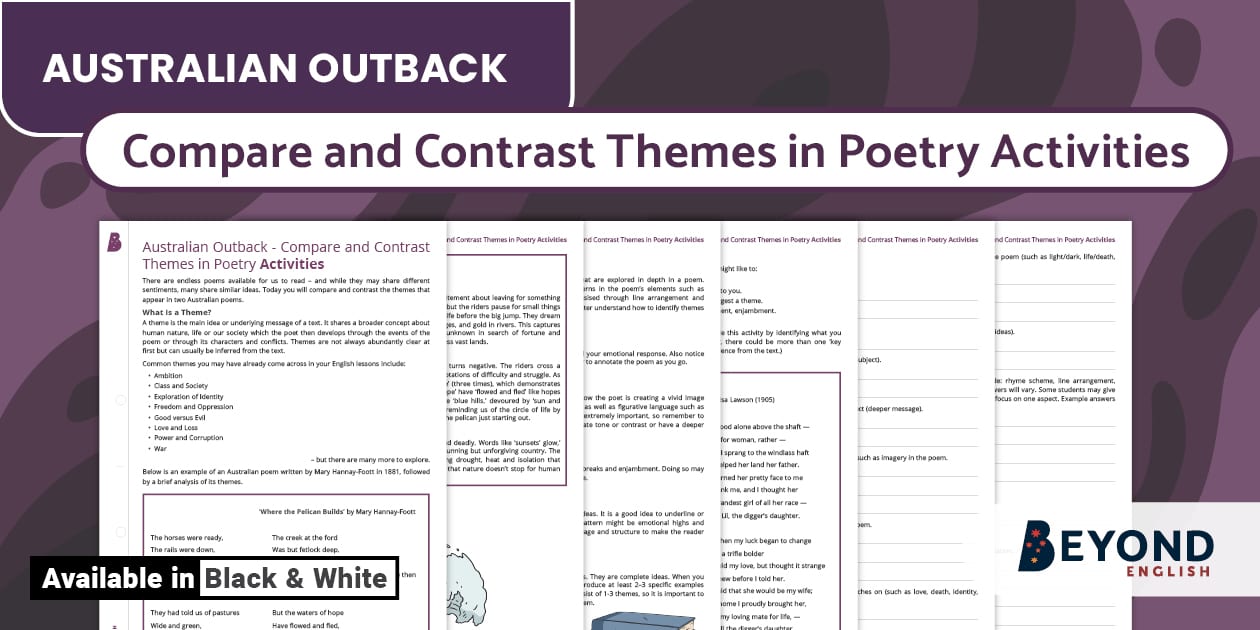 Australian Outback - Compare and Contrast Themes in Poetry