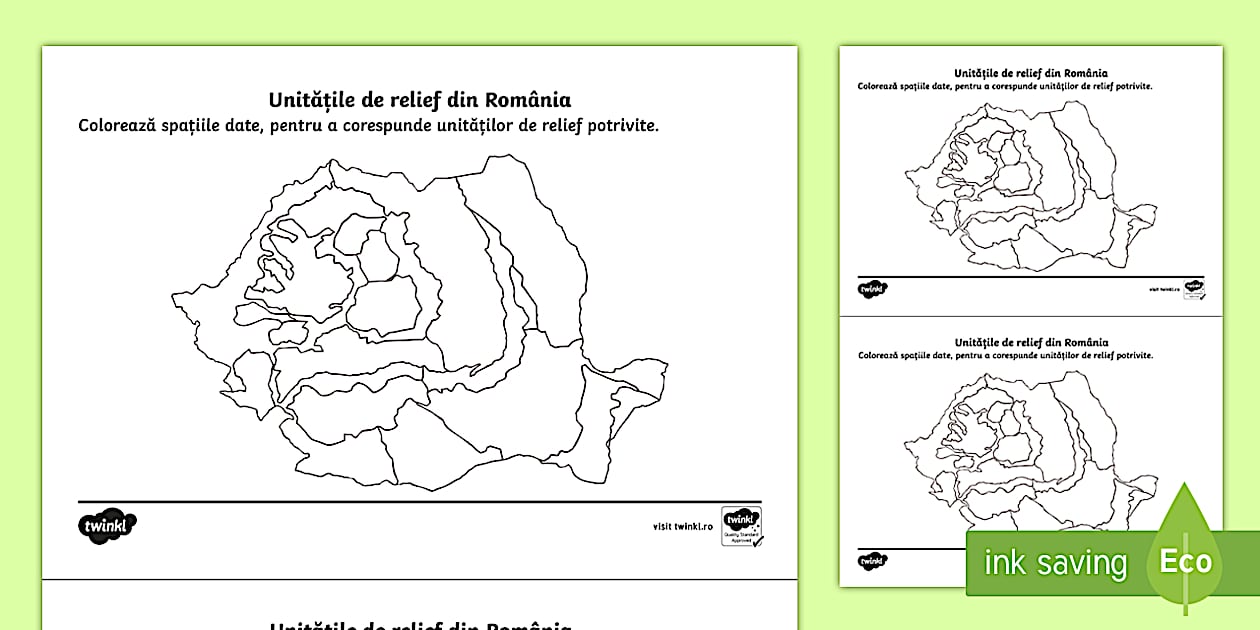 Forme de relief de colorat | Resurse Twinkl România