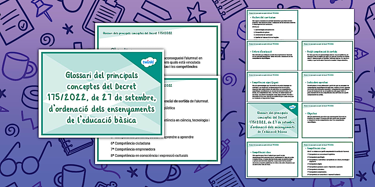 Glossari: Principals conceptes del Decret 175/2022 - Català