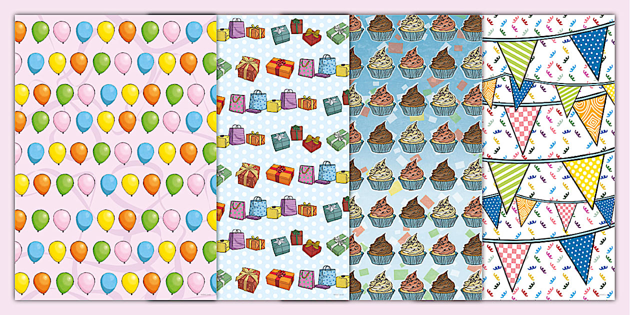 Birthday Pattern Posters Pack - Twinkl Birthday - Twinkl