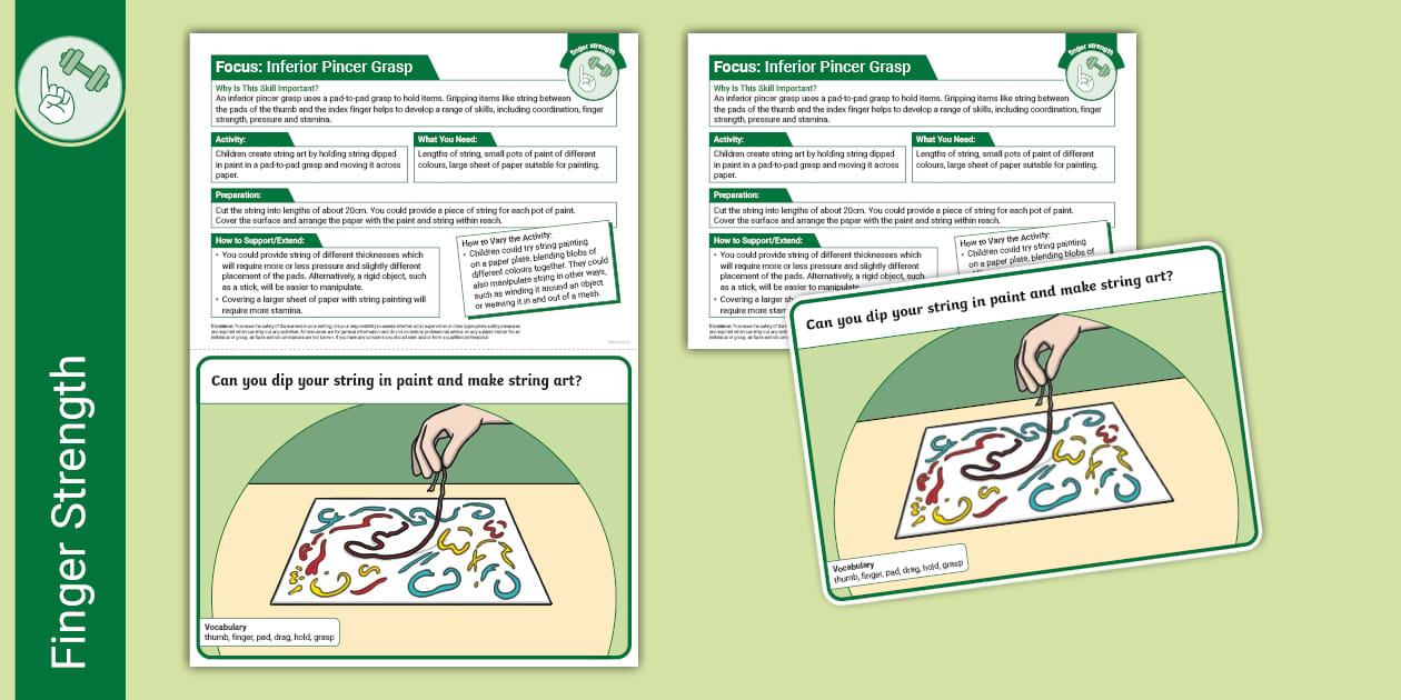 Fine Motor Skills Finger Strength Provision String Painting