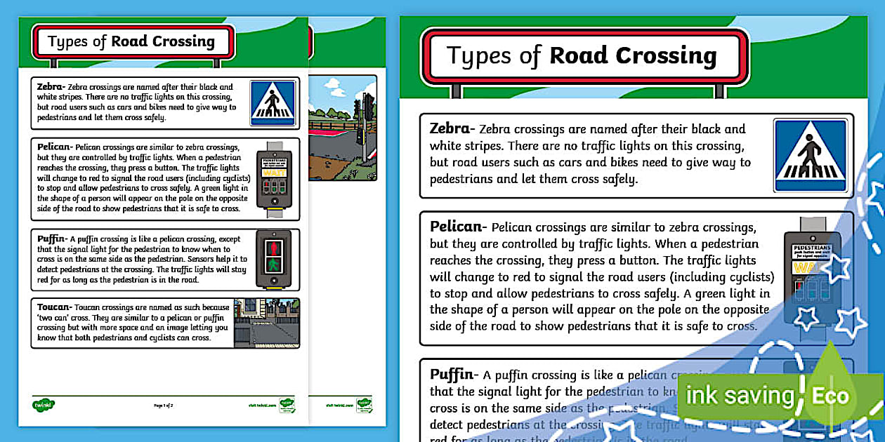 Types of Road Crossing (teacher made) - Twinkl